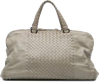 Bottega Veneta Hobo Bags - Large Leather Intrecciato Leggero Satchel - Gr. unisize - in Grau - f&uuml;r Damen