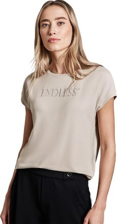 Street One Damen A322809 Shirt Mit Glitzer-Details, Smooth Sand Beige, 38 EU