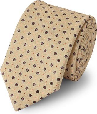 CHARLES TYRWHITT Krawatte aus Wolle mit geometrischem Muster - Sandfarben
