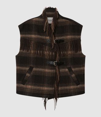 Isabel Marant Gilet Ginesa Black Khaki