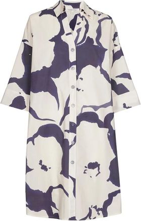 Marie M&eacute;ro Femme, Robes, Bleu, Taille: 42 FR Floral Summer Shirt Dress