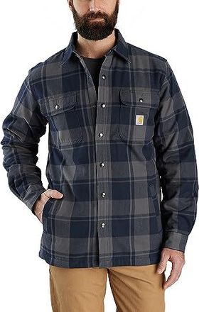 Carhartt Work in Progress Flannel Relaxed Fit Sherpa-Lined T-shirt, bleu marine, XXL