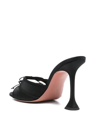 Amina Muaddi Womens Slip-On Sandals Eleonora 95 Black Silk