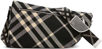 Burberry Femme, Sacs, Noir, Taille: ONE Size Sac bandouli&egrave;re brod&eacute; en tissu Shield