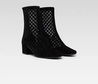Carel Mesh-Panel Ankle Boots - Black