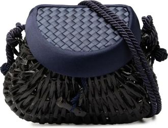 Bottega Veneta sac à bandoulière en cuir Intrecciato (2000-2025) - Noir