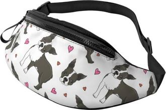 Generic Terrier Amoureux Des Chiots Sac Banane L&eacute;ger Sac &Agrave; Bandouli&egrave;re R&eacute;glable Sacoche Ceinture Pour Shopping Course &Agrave; Pied Vacances 14X35Cm