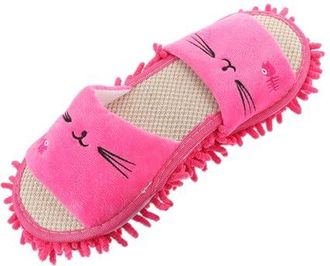 Minkissy Pantoufles Serpillères Lavables pour Femme Doux Microfibre Semelle Antidérapante pour Nettoyage de Sol Confort Intérieur