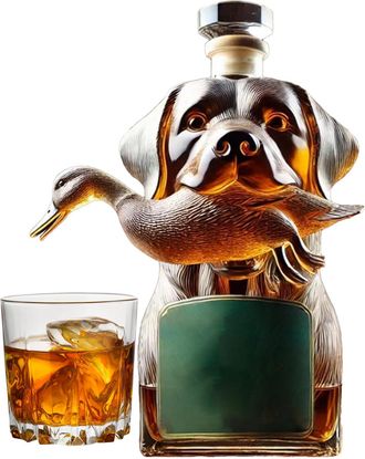 Generico Hundestatue Whisky Karaffe - Einzigartige Gl&auml;ser, Sichere Luftdichte Dichtung, Dekorative Alkoholhalter, Vintage Hausbar-Ornament | F&uuml;r Bourbon Brandy