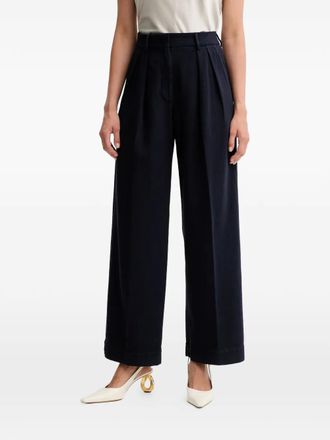 Forte_Forte pantalon &agrave; design pliss&eacute; - Bleu