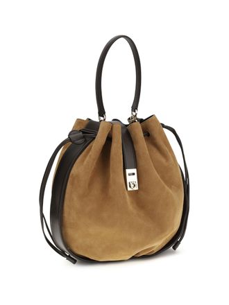Ferragamo Hug Buckle Bucket Bag - Beige