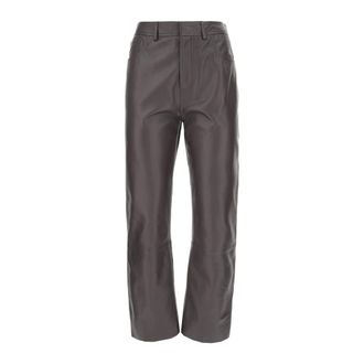 Alberta Ferretti Femme, Pantalons, Brun, Taille: 36 FR Pantalon en cuir
