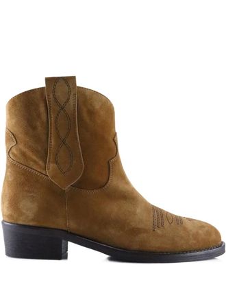 Notabene bottines dinspiration western Anne en daim - Marron
