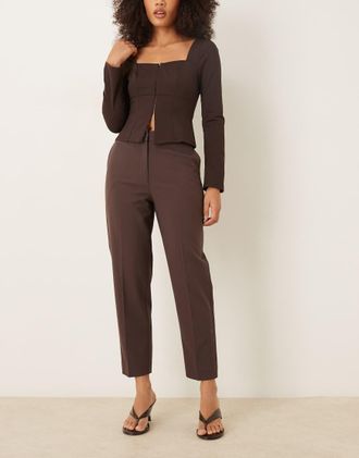Nobody's Child Elegante Zigarettenhose in Schokobraun, Kombiteil-Brown