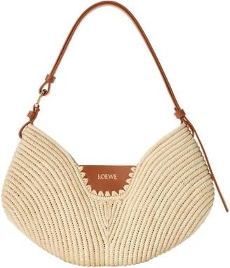 Loewe Sac Loewe Swing moyen en raphia et cuir de veau