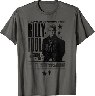 Billy Idol Live In Concert T-Shirt Grau S Klassisch Erwachsener Musik T-Shirt