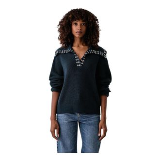 Patrizia Pepe V-Ausschnitt Strickpullover - - Knitwear - Damen - Blau - L