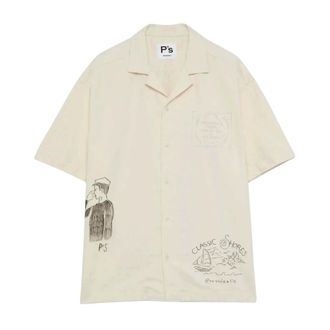 President's Homme, Chemises, Beige, Taille: L Bowling Shirt