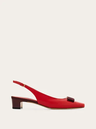 Ferragamo Damen Slingback mit Vara-Schleife Rot Größe 35.5