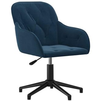 vidaXL B&uuml;rostuhl Drehbar Blau Samt Vidaxl