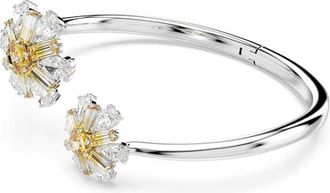 Swarovski Bracelet-jonc Idyllia, Fleur, Jaune, Métal rhodié