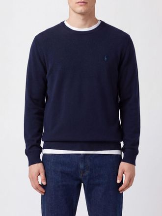 Polo Ralph Lauren Baumwollpullover mit Rundhalsausschnitt und kontrastierender Pony-Logo-Stickerei