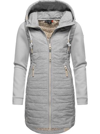 Ragwear Damen Übergangsmantel Lange leichte Steppjacke mit Kapuze und weichen Ärmeln Lucinda Long White22 Gr. XL
