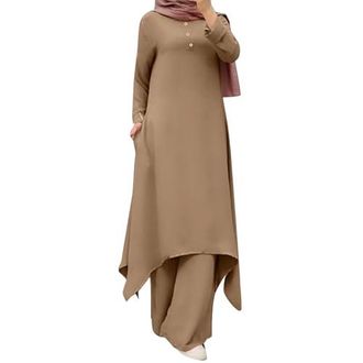 Generic Ensemble deux pi&egrave;ces de surv&ecirc;tement pour femme - Manches longues - Demi-fermeture &eacute;clair - Taille &eacute;lastique - Tenue tendance - Tenue de sport pour fem