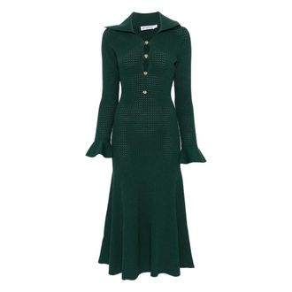 Self Portrait Keyhole Strick-Midikleid - - Dresses - Damen - Gr&uuml;n - XS