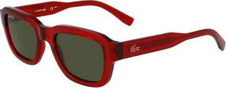 Lacoste unisex, Accessoires, Rouge, Taille: ONE Size Injected Rectangular Lunettes de soleil