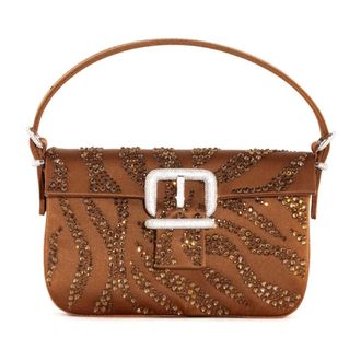 Gedebe Gedebe, Femme, Sacs, Brun, Taille: ONE Size Sac en Satin Marron Cristal Ramages