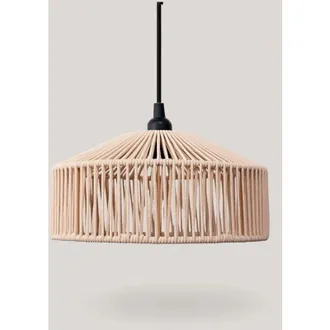 Licht-Erlebnisse Licht-erlebnisse - Au&szlig;enlampe h&auml;ngend E27 IP54 d: 30 cm rund Natur Seil Lampenschirm Modern Pendelleuchte au&szlig;en H&auml;ngelampe Garten Terrasse