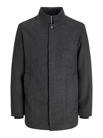 Jack & Jones Herren JJEHARRISON Wool Jacket SN 12258674,Dark Grey Melange/Pattern:Herringbone,XXL