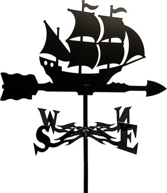 Generic Wetterfahne Wetterfahne Bauernhaus Windfahne Metall Wetterfahne Windrichtungsanzeiger Gartenstecker Wetterhahn Messwerkzeug Segelboot