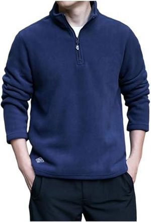 Generic T-shirt pour homme - Veste polaire pour homme - Sous-v&ecirc;tement avec haut en polaire d&eacute;contract&eacute;, bleu, 4XL