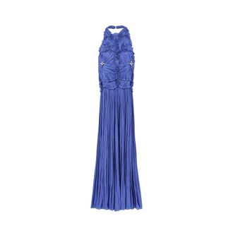 Costarellos Ps2510 Draped Gown - - Dresses - Damen - Blau - XS