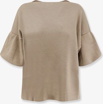 Nude Wool blend boat neck sweater - NUDE - gender_Woman