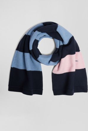 Eden Park &Eacute;charpe Cercl&eacute;e En Coton Marine Et Ciel