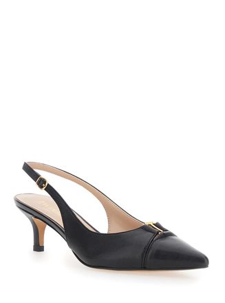 Twinset Womens Pumps Nera Black Leather Fabric