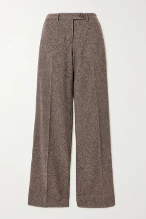 Fortela Pantalon Droit En Tweed De Laine Mélangée Chiné Juliana - Marron