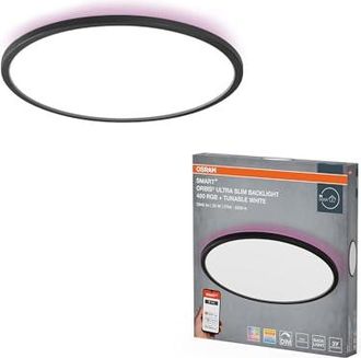 Osram SMART+ WiFi Orbis Ultra Slim LED Panelleuchte 400mm Schwarz, 25W, 1870lm, RGB+TW 2700-6500K, Alexa