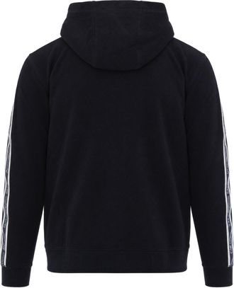 Emporio Armani Logo-Tape Full-Zip Hooded Sweatshirt - Black