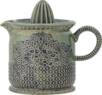Bloomingville Liselu Zitronensaftpresse, Gr&uuml;n, Steingut, L17,5xH15,5xW12 cm - Effektives Pressen von Zitrusfr&uuml;chten mit reaktiver Glasur