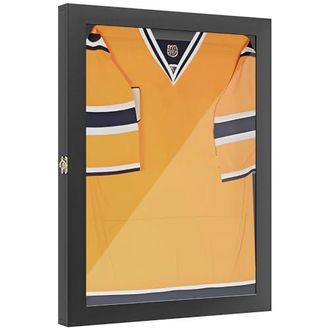 HOMCOM Frame Box T-Frame Cadre pour Maillot Porte Acrylique Doublure Interne Feutre 71 x 6,5 x 89 cm Noir