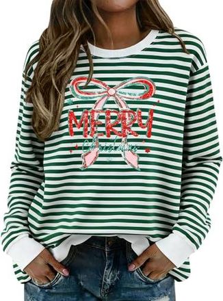 Generic Pull de Noel Femme Rigolo Pull Tr&egrave;s Moche de Noel Nouveau Sweatshirt Ray&eacute; Confortable Polyvalent Et &Eacute;l&eacute;gant pour Femme Parfait pour Un Joyeux No&euml;l