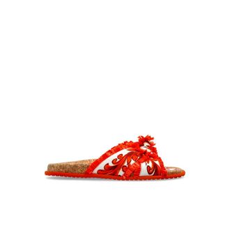 Dolce & Gabbana Femme, Chaussures, Orange, Taille: 37 1/2 EU Slides Motif Maiolica