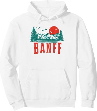 Giant Step Design Co. Vintage Banff National Park Mountains Scene Pullover Hoodie