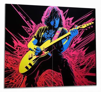 Wallario Herdabdeckplatte/Spritzschutz aus Glas, 2-teilig, 60x52cm, für Ceran- und Induktionsherde, Explosives Solo