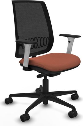 Piqueras y Crespo Sessel f&uuml;r Home Office Alares mit wei&szlig;en und schwarzen Armlehnen, h&ouml;henverstellbare Lendenwirbelst&uuml;tze, ausgestattet mit Syncro/Traslack und injiziert