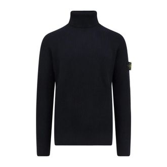 Stone Island Homme, Pulls, Bleu, Taille: M Pull col roulé bleu à manches longues